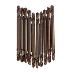 Bestol 10pcs/set Practical Steel M35 Cobalt Twist Drill Bit 1/8" 11/64" 13/64" Double Ended Cobalt M35 Drill Bit Set Wood Metal Drilling (3.2mm(1/8") Double Ended)