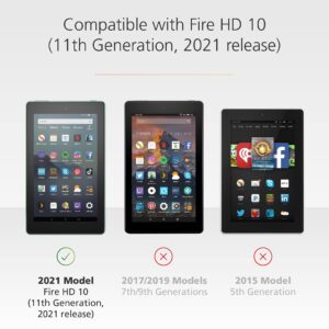 Made for Amazon, Clear Case with Screen Protector for Fire HD 10 (11th Generation, 2021 release) & Fire HD 10 Plus (11th Generation, 2021 release)