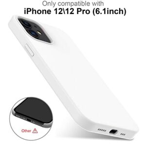 DEENAKIN for iPhone 12 Case,iPhone 12 Pro Case with Screen Protector,Soft Flexible Silicone Gel Rubber Bumper Cover,Slim Fit Shockproof Protective Phone Case for iPhone 12 Pro 6.1" White