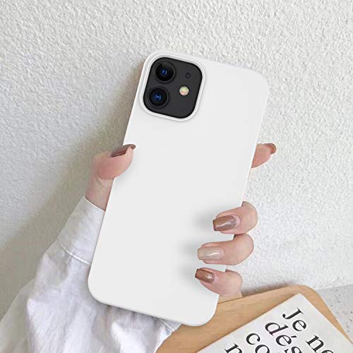 DEENAKIN for iPhone 12 Case,iPhone 12 Pro Case with Screen Protector,Soft Flexible Silicone Gel Rubber Bumper Cover,Slim Fit Shockproof Protective Phone Case for iPhone 12 Pro 6.1" White