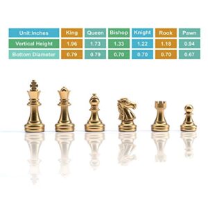 AMEROUS 10'' Magetic Travel Chess Set, Plastic Portable Folding Chess Board Game with Gold and Silver Chess Pieces - 2 Extra Queens - Storage Bag for Chessmen, Chess for Beginner, Kids, Adults