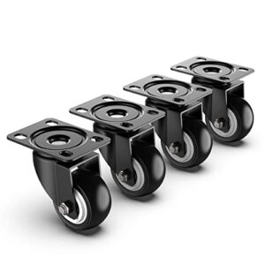 2 inch swivel caster wheels without brake and no noise wheels, heavy duty casters total capacity 600lbs (pack of 4)