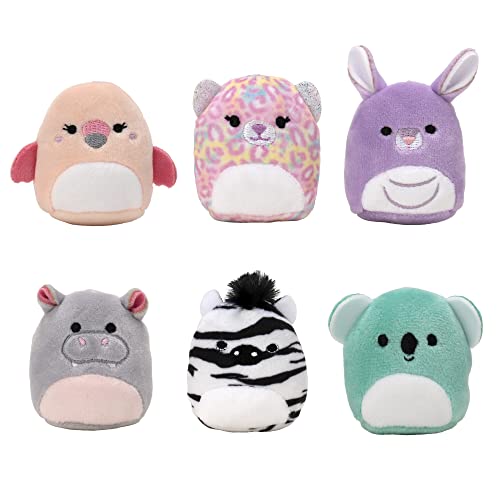 Squishville Mystery Mini-Squishmallows Plush - Wildlife Squad - Six 2-Inch Characters - Includes Michaela and Kiki Plus Four Mystery Figures - Irresistibly Soft, Colorful Plush