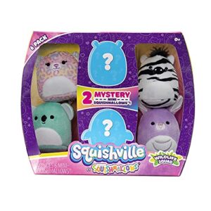 Squishville Mystery Mini-Squishmallows Plush - Wildlife Squad - Six 2-Inch Characters - Includes Michaela and Kiki Plus Four Mystery Figures - Irresistibly Soft, Colorful Plush