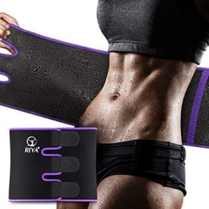 riya waist trimmer sweat waist trainer women waist sweat belt band belly stomach wrap purple