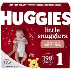 Baby Diapers Size 1, 198 Ct & Diapers Size 2, 180 Ct, Huggies Little Snugglers