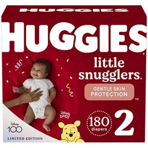 Baby Diapers Size 1, 198 Ct & Diapers Size 2, 180 Ct, Huggies Little Snugglers