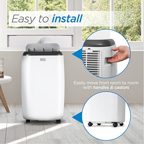 BLACK+DECKER 8,000 BTU Portable Air Conditioner with Remote Control, White