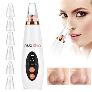 Blackhead Remover Pore Vacuum & Pore Cleaner - Nuaskin Upgraded Pimple & Acne Removal Tool for Blackhead & Whitehead Acne - Face Pore Vacuum with 6 Suction Heads, Adjustable Suction, USB Rechargeable