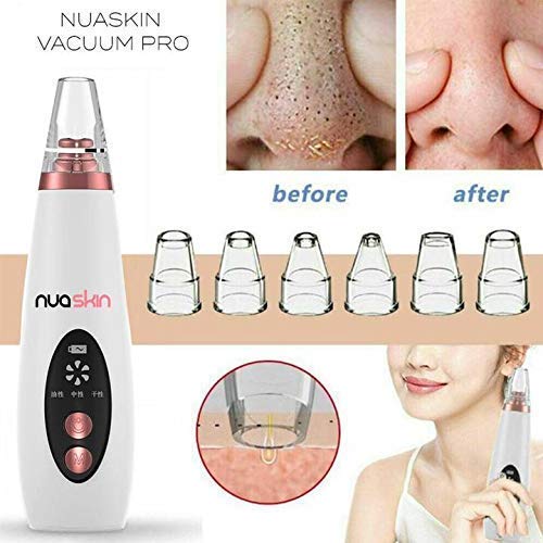 Blackhead Remover Pore Vacuum & Pore Cleaner - Nuaskin Upgraded Pimple & Acne Removal Tool for Blackhead & Whitehead Acne - Face Pore Vacuum with 6 Suction Heads, Adjustable Suction, USB Rechargeable