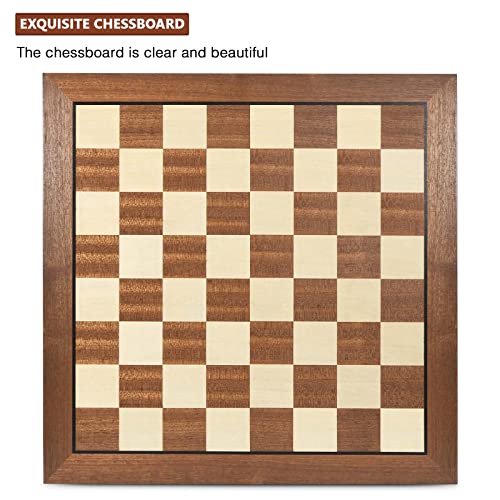 AMEROUS 15'' x 15'' Wooden Chess Board No Pieces , Professional Tournament Chessboard Only with Gift Package - Chess Rules, Portable Chess Board for Beginners, Kids, Adults