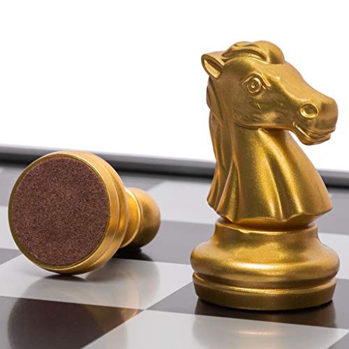 Yellow Mountain Imports Travel Magnetic Medium Chess Set (12.4 Inches) - Folding, Portable Board Game