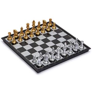 Yellow Mountain Imports Travel Magnetic Medium Chess Set (12.4 Inches) - Folding, Portable Board Game