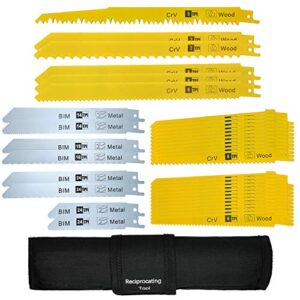 36pcs reciprocating saw blades leiluo pruning saw blade for wood metal plastic sawsall. blades set fit dewalt bosch makita milwaukee porter-cable ryobi ridgid black&decker skil craftsman