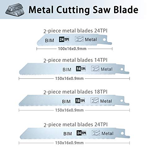 36PCS Reciprocating Saw Blades LEILUO Pruning Saw Blade for Wood Metal Plastic Sawsall. Blades Set fit DeWalt Bosch Makita Milwaukee Porter-Cable Ryobi Ridgid Black&Decker Skil Craftsman