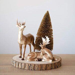 Creative Co-Op 8-1/2"L x 4" W x 10-1/2"H Resin Standing Deer, Brown Figures and Figurines, Multi