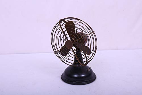 12345 Vintage Nautical Working Collectable Table Fan in 6 inch Tall Antique Table Fan,Bronze,Black