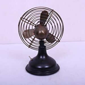 12345 Vintage Nautical Working Collectable Table Fan in 6 inch Tall Antique Table Fan,Bronze,Black