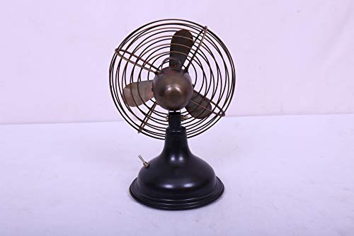 12345 Vintage Nautical Working Collectable Table Fan in 6 inch Tall Antique Table Fan,Bronze,Black