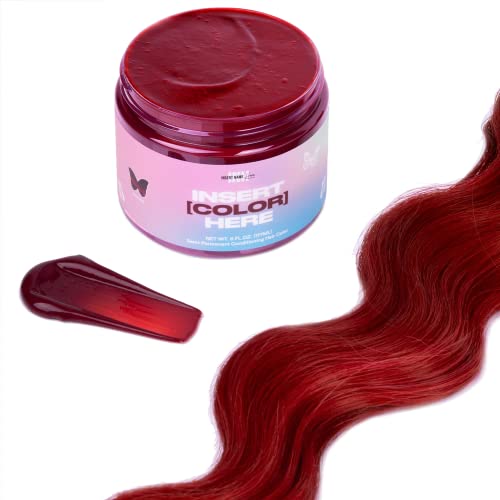 INH Semi Permanent Hair Color Ruby Red, Color Depositing Conditioner, Temporary Hair Dye, Tint Conditioning Hair Mask, Safe, Red Hair Dye - 6oz