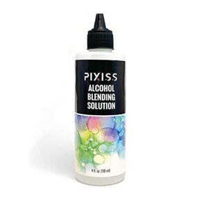 Pixiss Alcohol Ink Set - 25 Large Highly Saturated Colors - (15ml/.5oz), Pixiss 4oz Alcohol Blending Solution