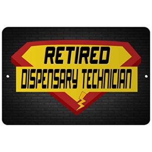 makoroni - retired dispensary technician career - 8"x12" aluminum novelty fun street sign, desz42