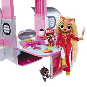 LOL Surprise OMG Glamper Fashion Camper Doll Playset with 55+ Surprises, Fully-Furnished with Light Up Pool, Water Slide, Bunk Beds, Cafe, BBQ Grill, DJ Booth - Gift Toy for Girls Ages 4 5 6 7+ Years