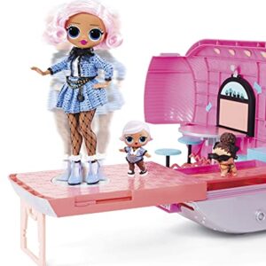 LOL Surprise OMG Glamper Fashion Camper Doll Playset with 55+ Surprises, Fully-Furnished with Light Up Pool, Water Slide, Bunk Beds, Cafe, BBQ Grill, DJ Booth - Gift Toy for Girls Ages 4 5 6 7+ Years