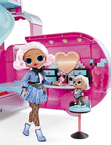 LOL Surprise OMG Glamper Fashion Camper Doll Playset with 55+ Surprises, Fully-Furnished with Light Up Pool, Water Slide, Bunk Beds, Cafe, BBQ Grill, DJ Booth - Gift Toy for Girls Ages 4 5 6 7+ Years