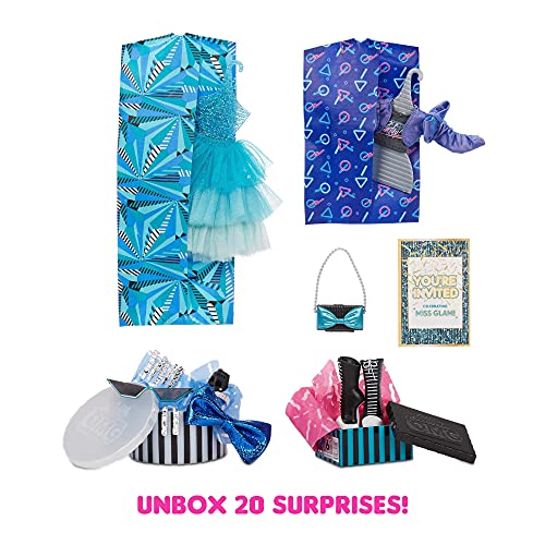 LOL Surprise OMG Present Surprise Fashion Doll Miss Glam with 20 Surprises, Birthday Inspired, 5 Fashion Looks, Accessories,Toys for Girls Boys Ages 4 5 6 7+ Years Old,Multicolor