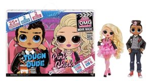 l.o.l. surprise! omg movie magic fashion dolls 2-pack tough dude and pink chick with 25 surprises including 4 fashion looks, 3d glasses, accessories and reusable playset - great gift for ages 4+