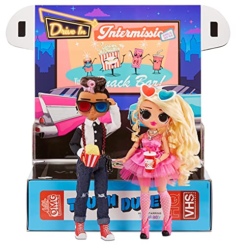 L.O.L. Surprise! OMG Movie Magic Fashion Dolls 2-Pack Tough Dude and Pink Chick with 25 Surprises Including 4 Fashion Looks, 3D Glasses, Accessories and Reusable Playset - Great Gift for Ages 4+