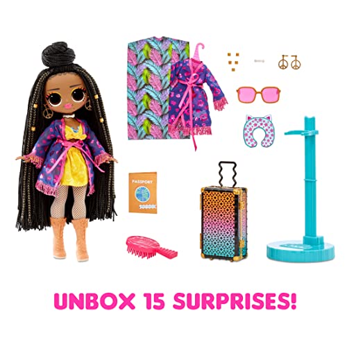 LOL Surprise OMG World Travel Sunset Fashion Doll with 15 Surprises Including Outfit, Travel Accessories and Reusable Playset – Great Gift for Girls Ages 4+