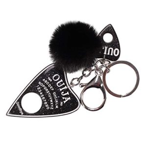 sncek women ouija board resin pompom charms car wallet cute keychains accessories for key chains women for car keys handbag keyring gothic gift (black)