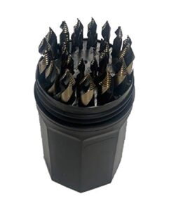 norseman 22903 1/16 in. - 1/2 in. super premium black and gold oxide hi-molybdenum steel drill bit set, 29-piece, grey