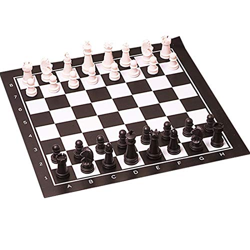 Roll-Up Leather Chess Set, Chess Board Set，Portable Travel Chess Game Set Combination，Beginner Chess Set for Kids and Adults