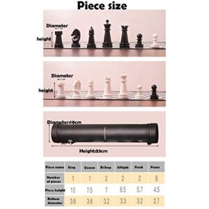 Roll-Up Leather Chess Set, Chess Board Set，Portable Travel Chess Game Set Combination，Beginner Chess Set for Kids and Adults