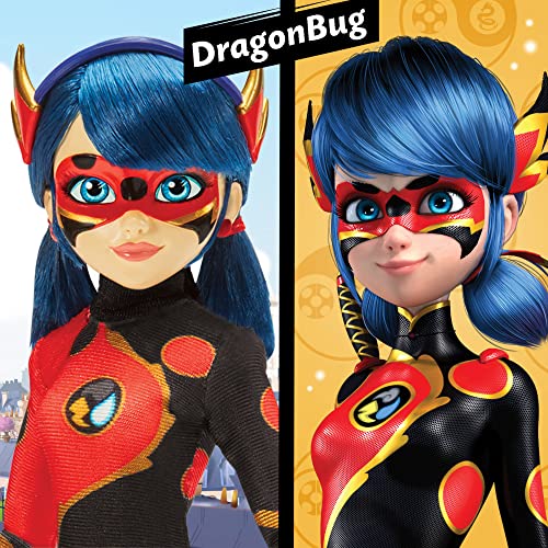 Miraculous Ladybug Dragonbug 10.5" Fashion Doll with Lonng Kwami and Dragon Headband by Playmates Toys