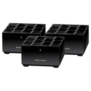 netgear nighthawk whole home mesh wifi 6 system, 3-pack , blk (renewed)