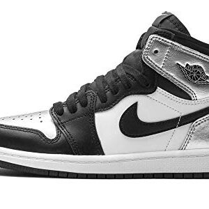 Nike Preschool Jordan 1 Retro High PS Silver Toe, Black/Metallic Silver/White/Bl, 2Y