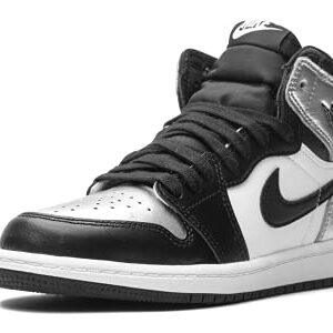 Nike Preschool Jordan 1 Retro High PS Silver Toe, Black/Metallic Silver/White/Bl, 2Y