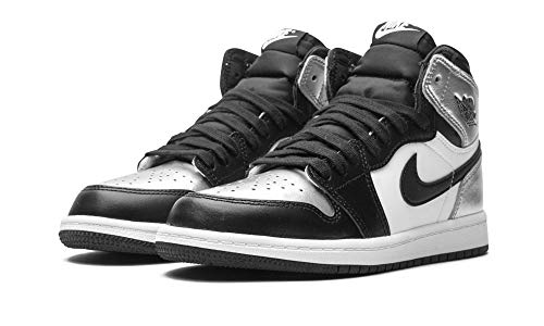 Nike Preschool Jordan 1 Retro High PS Silver Toe, Black/Metallic Silver/White/Bl, 2Y