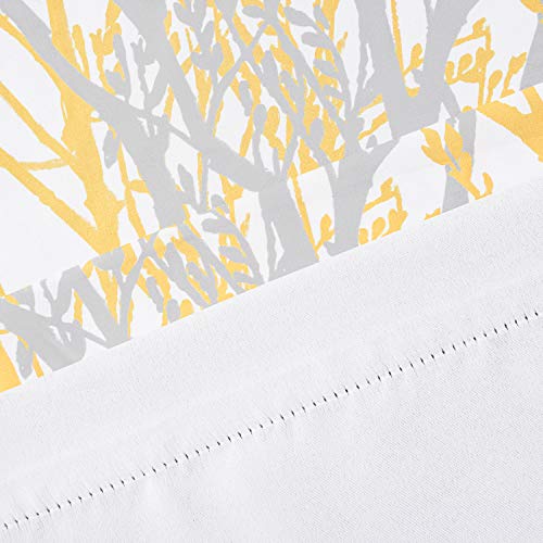 DriftAway Tree Branch Abstract Ink Printing Lined Thermal Insulated Window Curtain Valance Rod Pocket 52 Inch by 18 Inch Plus 2 Inch Header Yellow