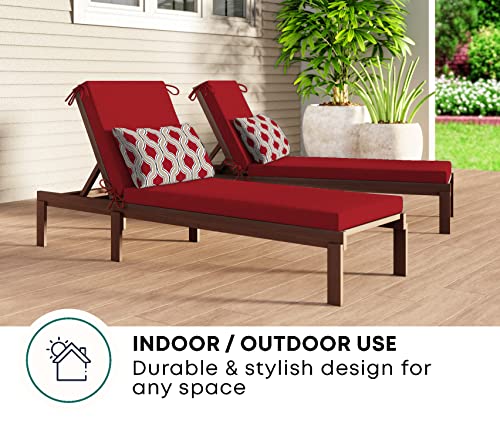 Honeycomb Indoor / Outdoor Textured Solid Scarlet Red Chaise Lounge Cushion: Recycled Polyester Fill, Weather and Stain Resistant Patio Cushions: 22.5" W x 70" L x 3.5" T, 1 Count (Pack of 1)