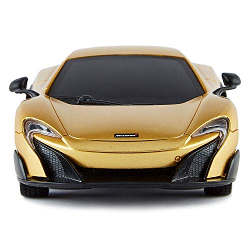 CMJ RC Cars McLaren 675LT Officially Licensed Remote Control Car 1:24 Scale Working Lights 2.4Ghz Gold. Great Kids Play Toy Auto