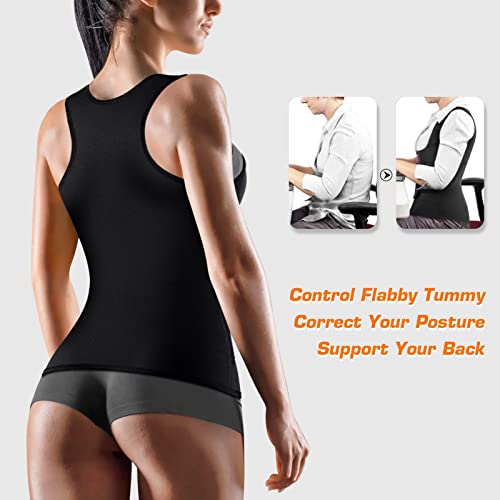 Cimkiz Sweat Vest Waist Trainer for Womens Workout Tank Zipper Vest Adjustable Belt Sauna Suit Compression