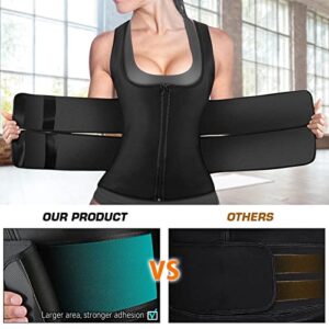 Cimkiz Sweat Vest Waist Trainer for Womens Workout Tank Zipper Vest Adjustable Belt Sauna Suit Compression