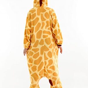 vavalad Adult Giraffe Onesie Pajamas Cosplay Animal Halloween Costume for Women Men