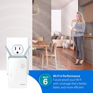 D-Link E15 Eagle Pro AI Mesh WiFi 6 Range Extender AX1500, Repeater and Signal Booster for Home Wireless Internet Network, Wall Plug In