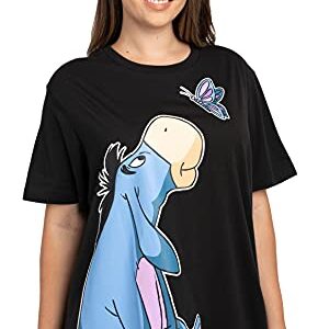 Disney Plus Size Womens T-Shirt Eeyore Butterfly Side Print (Black, 5X)